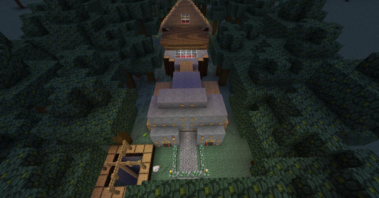 HOUSE WITH GATE AND DEFENSIVE BRIDGE ADVENTURE Minecraft Map