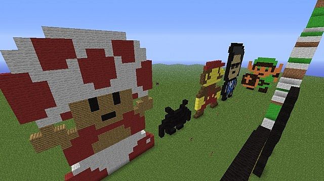 My 8-bit PixelArt World! Minecraft Map