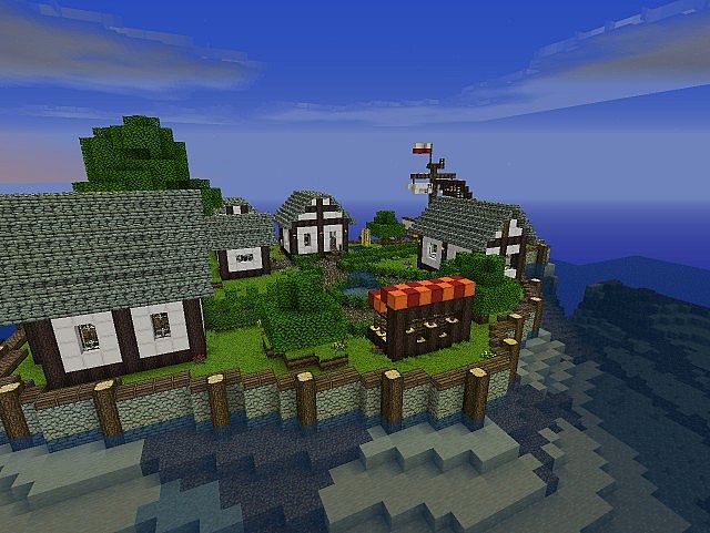 Settlement on the island + Timelapse Minecraft Map