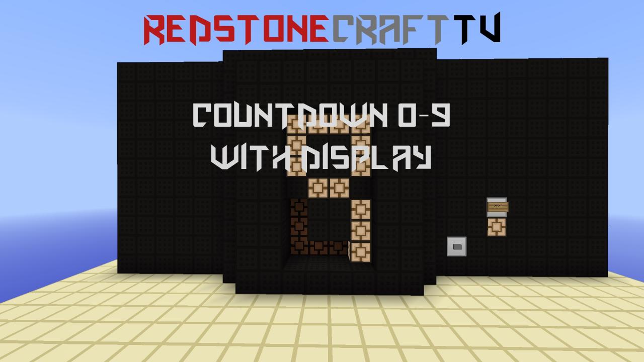 Redstone Clock Countdown 0-9 W/ Display Minecraft Map