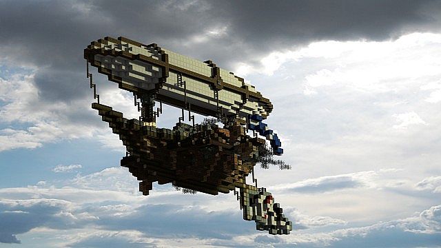 Throlkar- Steampunk airship[Clockwork Block Society app] Minecraft Map