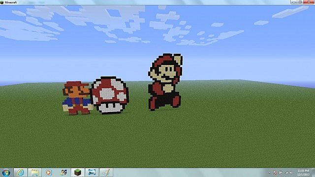 mario pixel art Minecraft Map