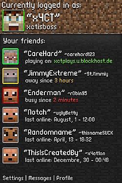 Minedeas : Friends list & More mobs and food