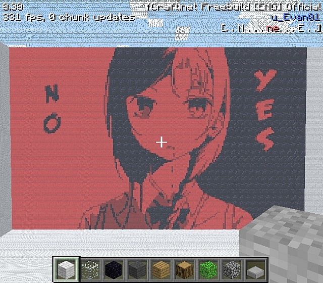 Collection of Anime Pixelart Minecraft Map
