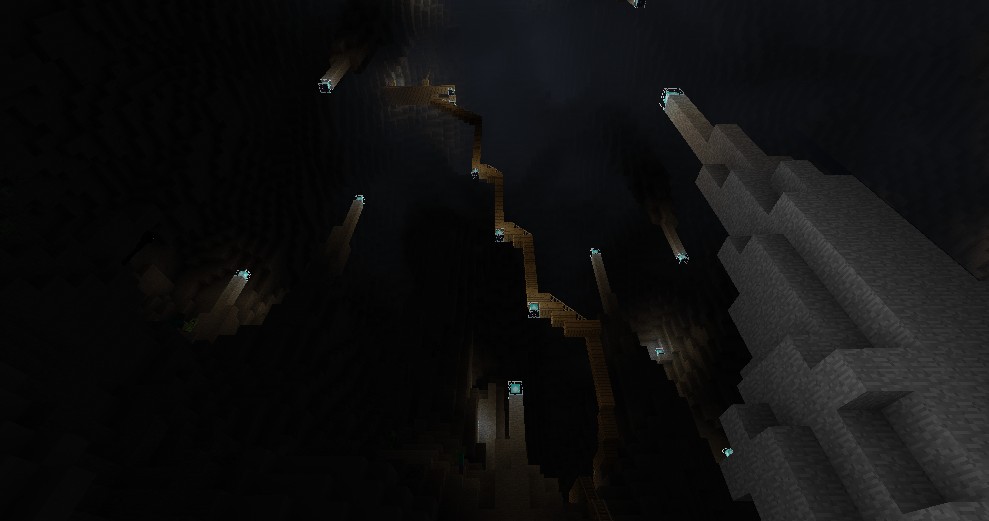 Rollercoaster cave ride to viewing platform Minecraft Map