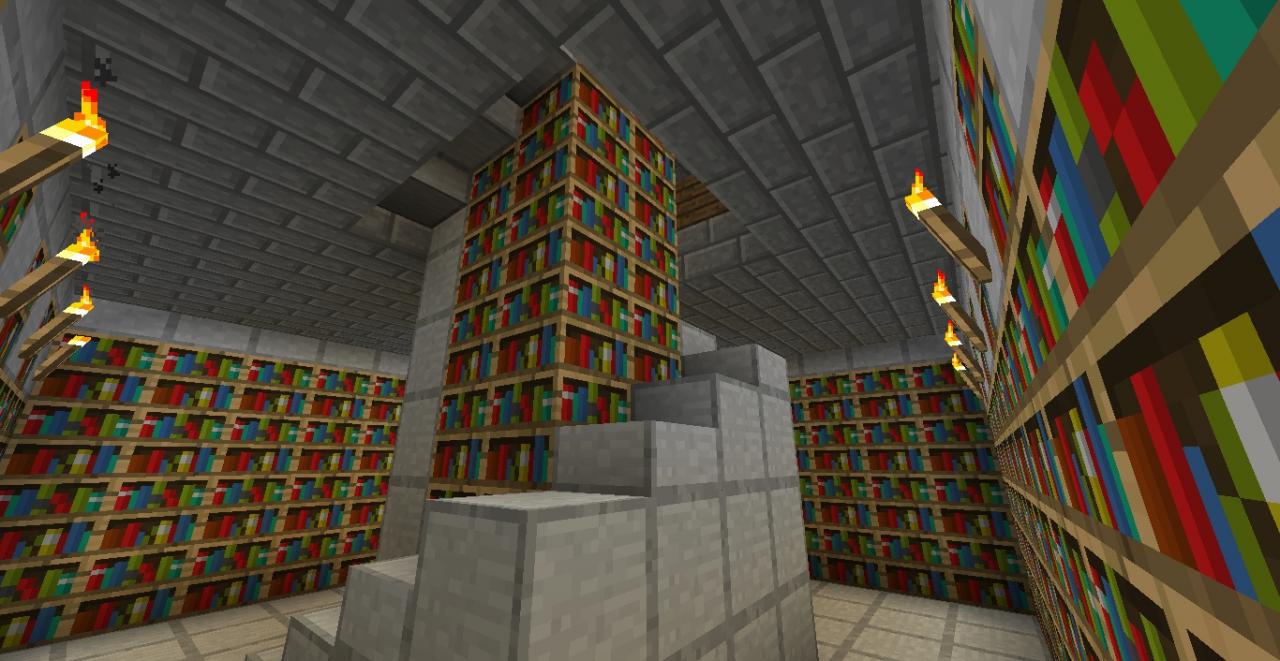 A Library and clock tower Minecraft Map
