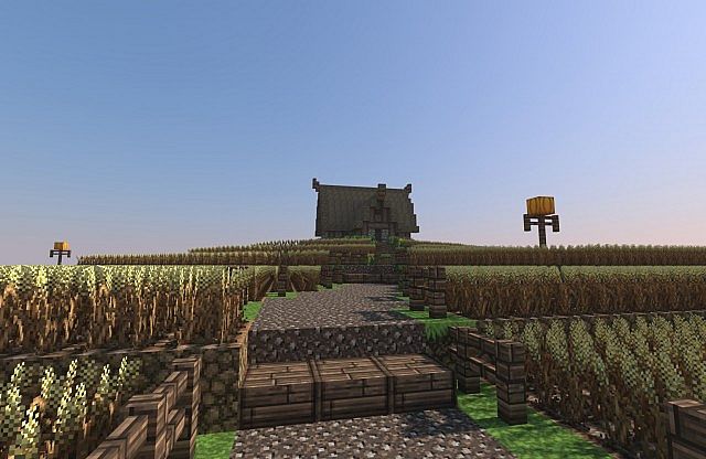 Medeival Hill Farm- a Chunky render Minecraft Map