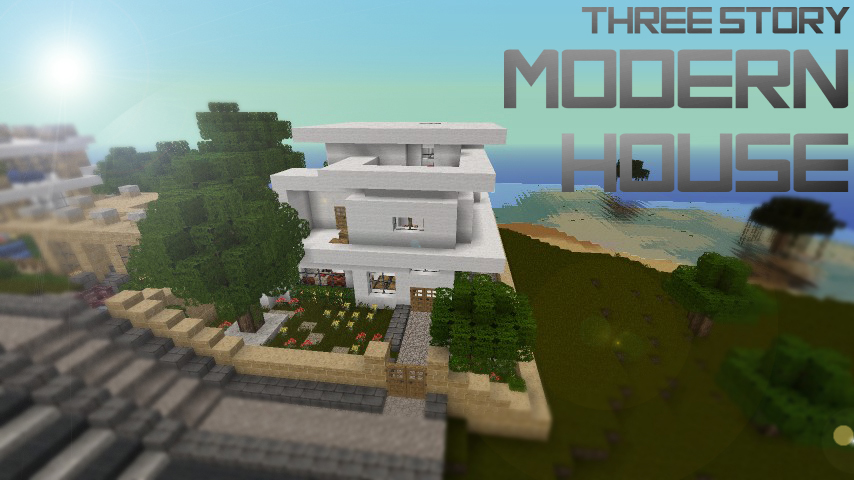 Three-story Modern House Minecraft Map