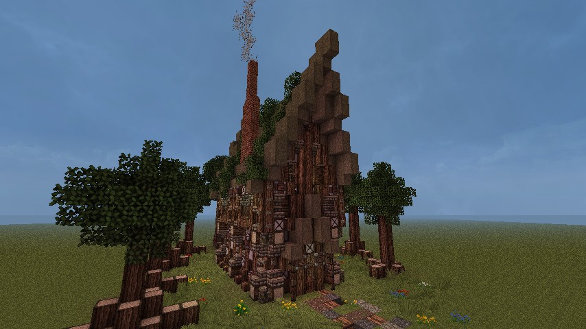 Woodpunk Medieval house- Clockwork society app Minecraft Map