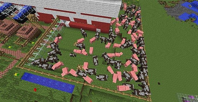 [1.4] Fully Auto Pig & Cow Grinder/Crusher Minecraft Map