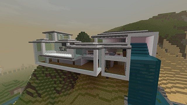 Modern Cliff House Minecraft Map