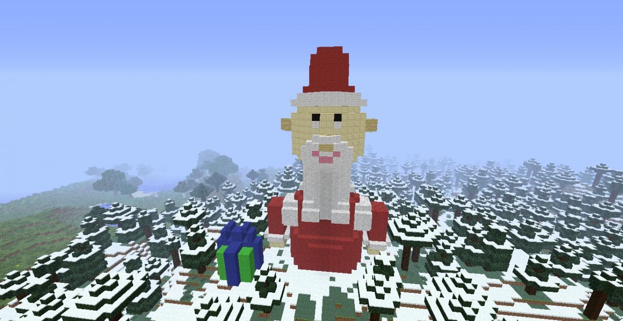 Giant Santa Claus + present model Minecraft Map