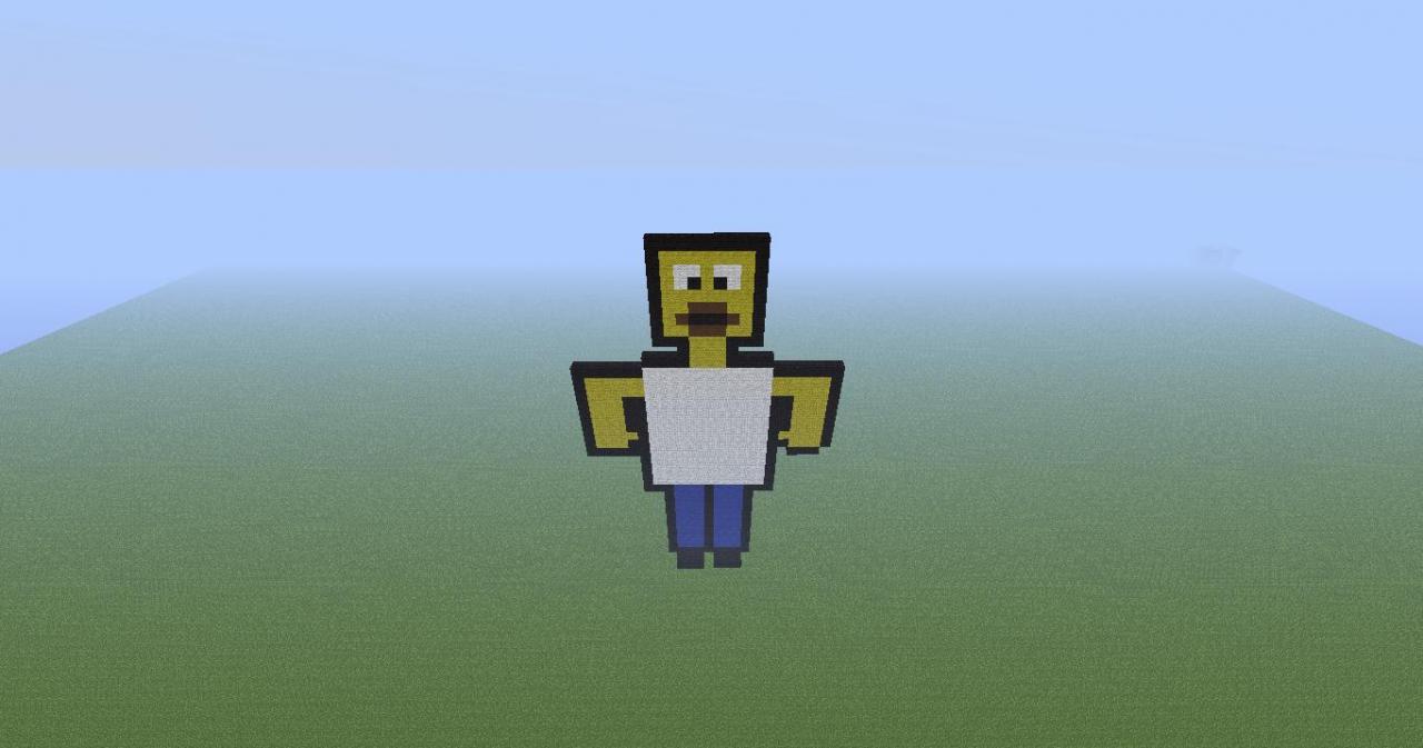 Homer Simpson Pixel Art Minecraft Project