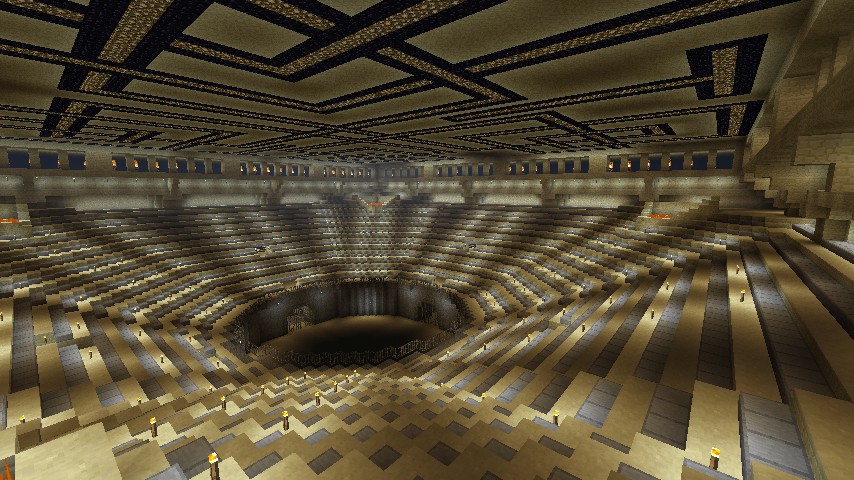 Highly detailed Sandstone Arena (spleef pvp mob or spawn) Minecraft Map