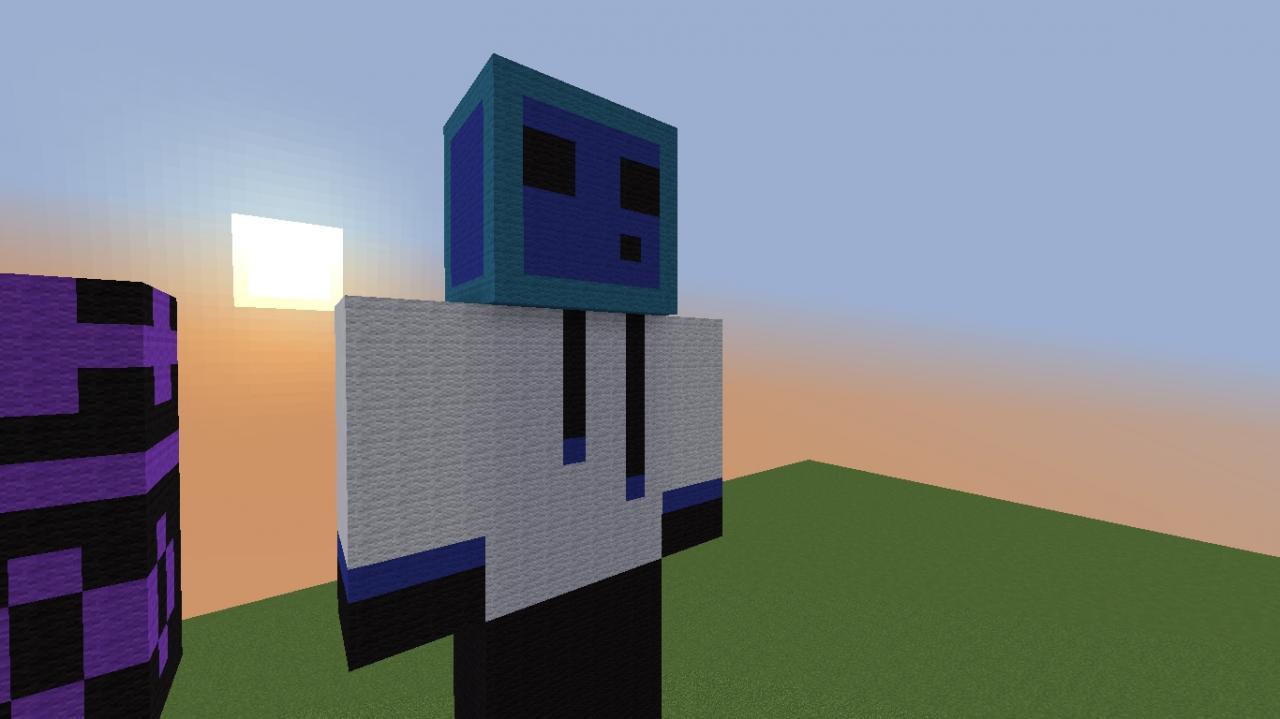 Blue Slime man Skin 3D Pixelart Minecraft Map