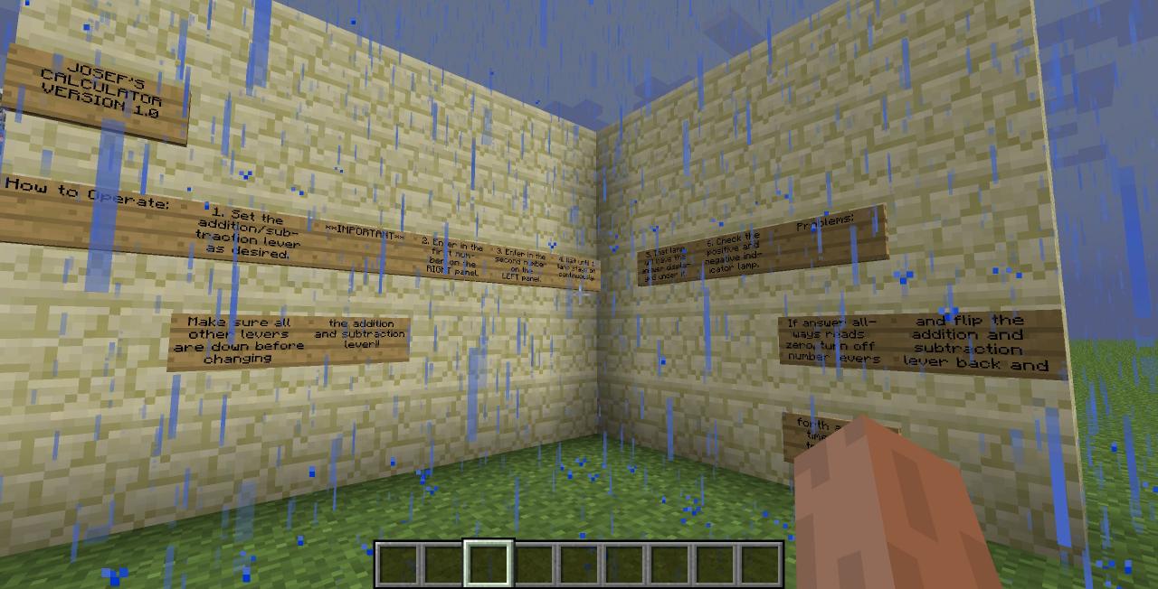 Calculator Version 1.0, addition and subtraction. Minecraft Map