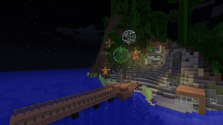 Rapid-Fire Automated Fireworks Display Minecraft Map