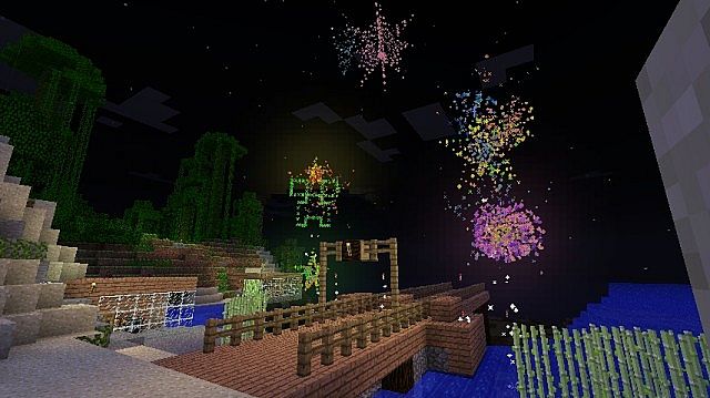Rapid-Fire Automated Fireworks Display Minecraft Map