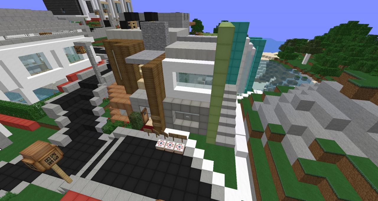 Half and Half Modern house Minecraft Map