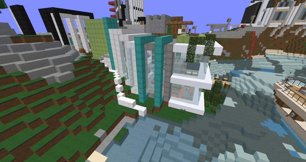 Half and Half Modern house Minecraft Map