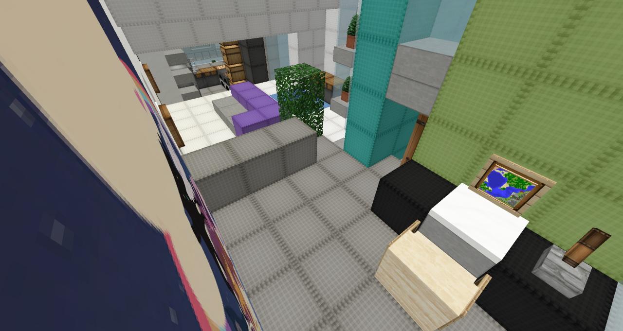 Half and Half Modern house Minecraft Map