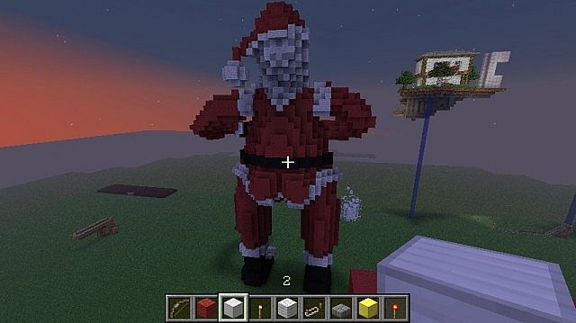 Santa 3d pixel-art Minecraft Map