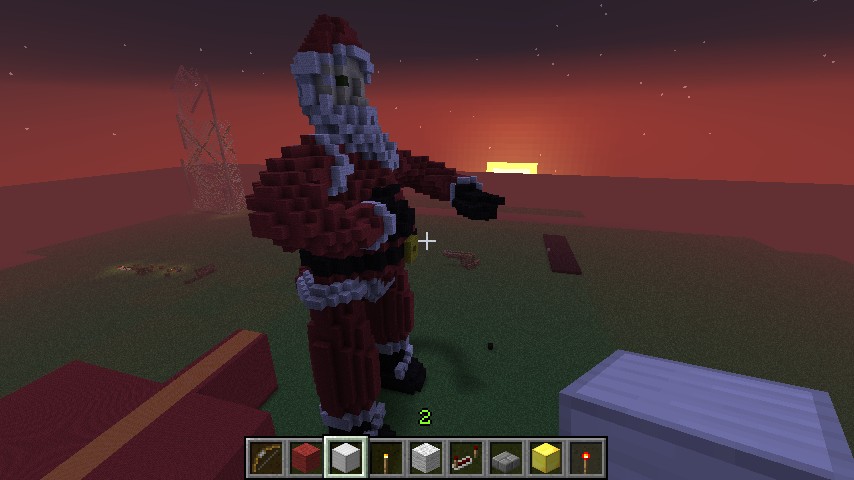 Santa 3d pixel-art Minecraft Map