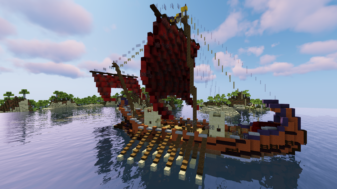 Roman warships | Trireme & War Galley | Speedbuild Minecraft Map