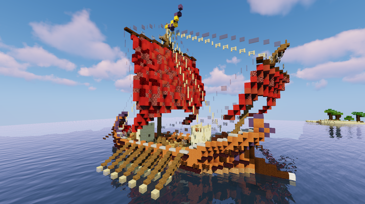 Roman warships | Trireme & War Galley | Speedbuild Minecraft Map