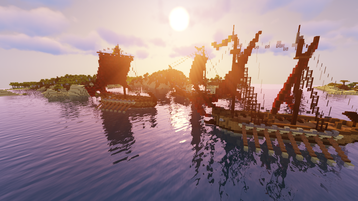 Roman warships | Trireme & War Galley | Speedbuild Minecraft Map