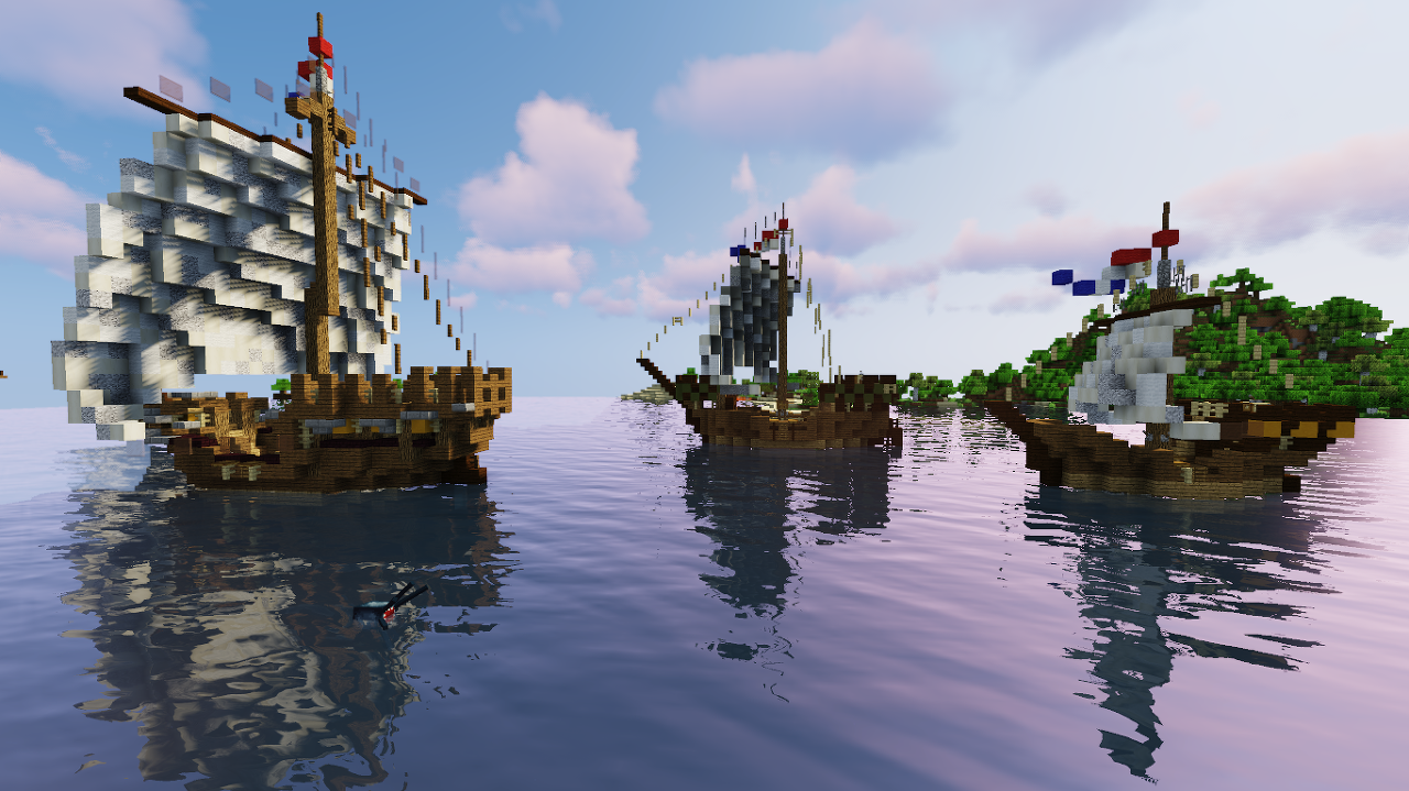 Medieval Cog ships | Speedbuild Minecraft Map