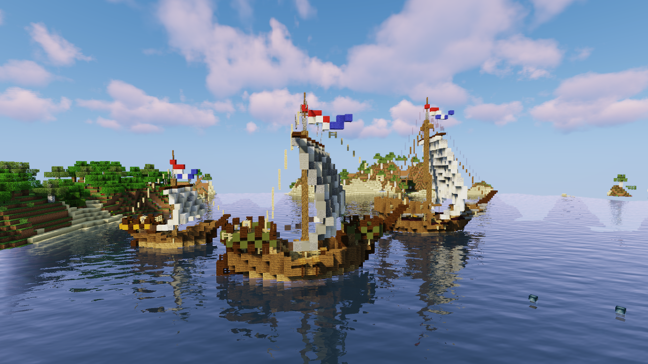 Medieval Cog ships | Speedbuild Minecraft Map