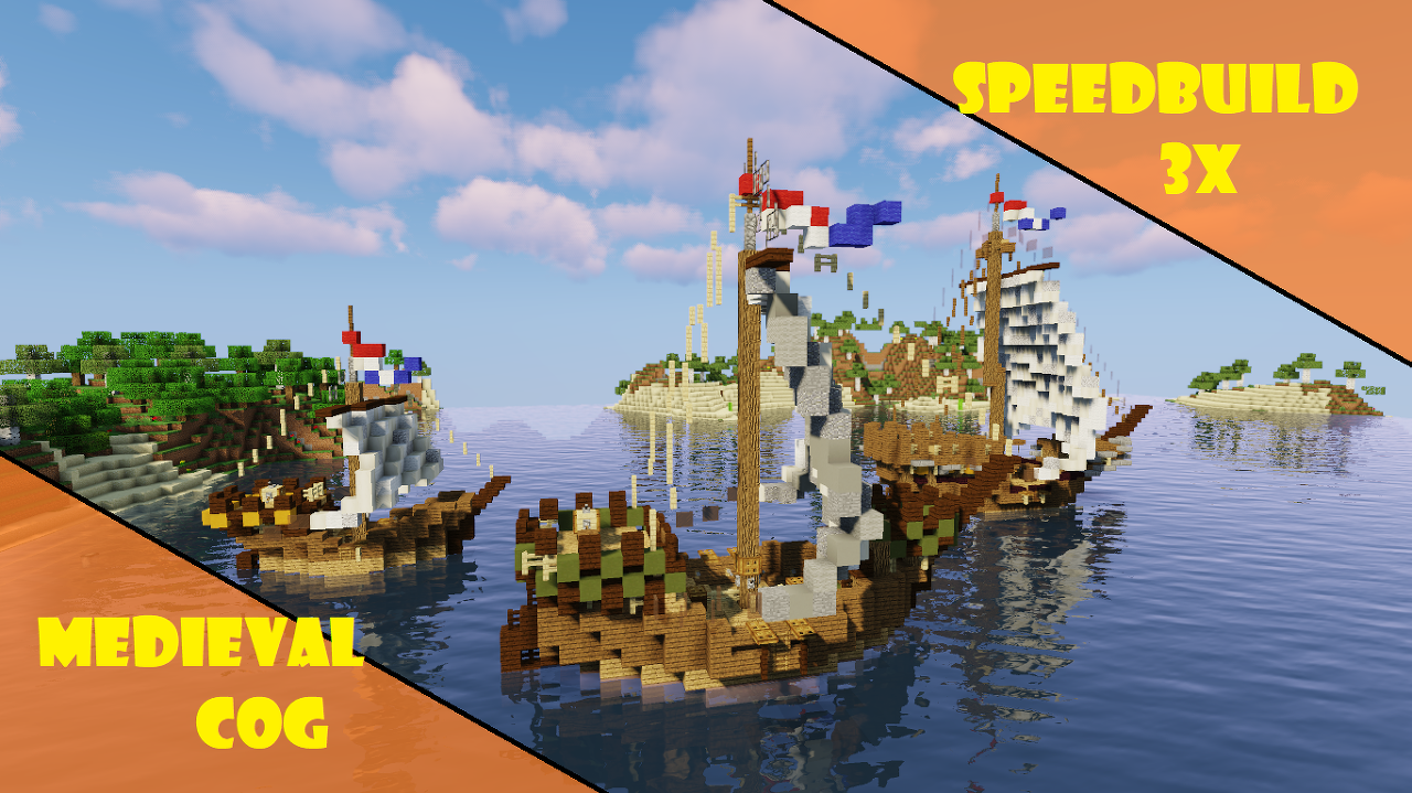 Medieval Cog ships | Speedbuild Minecraft Map
