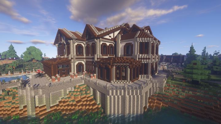 Riverside Victorian Manor (Complete Interior!) Minecraft Map