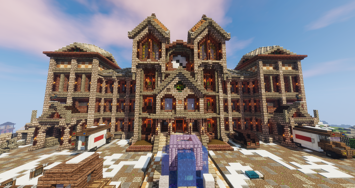 The city of Hermosa and the Foot Hill Knolls Insane Asylum Minecraft Map