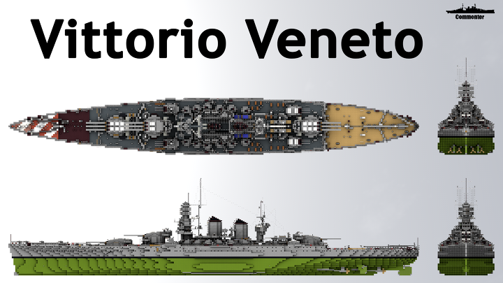 RN Vittorio Veneto 1:1 Scale Littorio class Minecraft Map