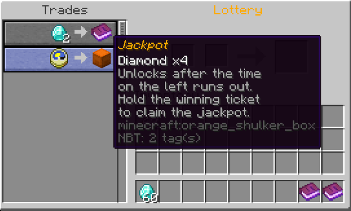 $$ Lotteries $$ (Non-Op and Survival compatible) Minecraft Data Pack