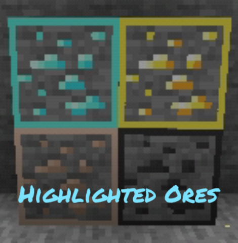 Highlighted ores Minecraft Texture Pack