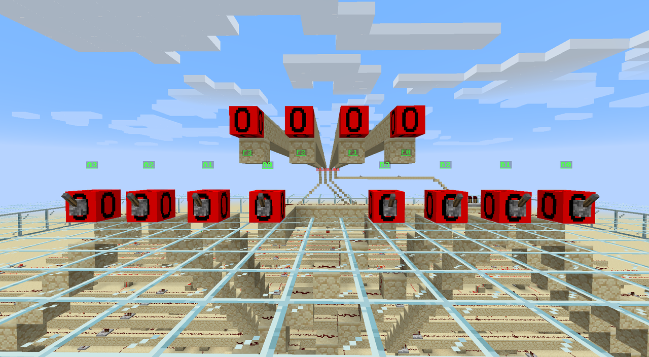 Minecraft 74LS181 ALU Minecraft Map