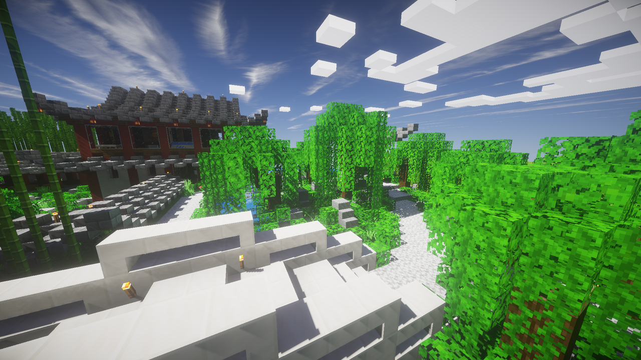 Modern chinese house with awesome garden! Minecraft Map