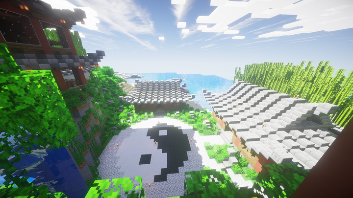 Modern chinese house with awesome garden! Minecraft Map