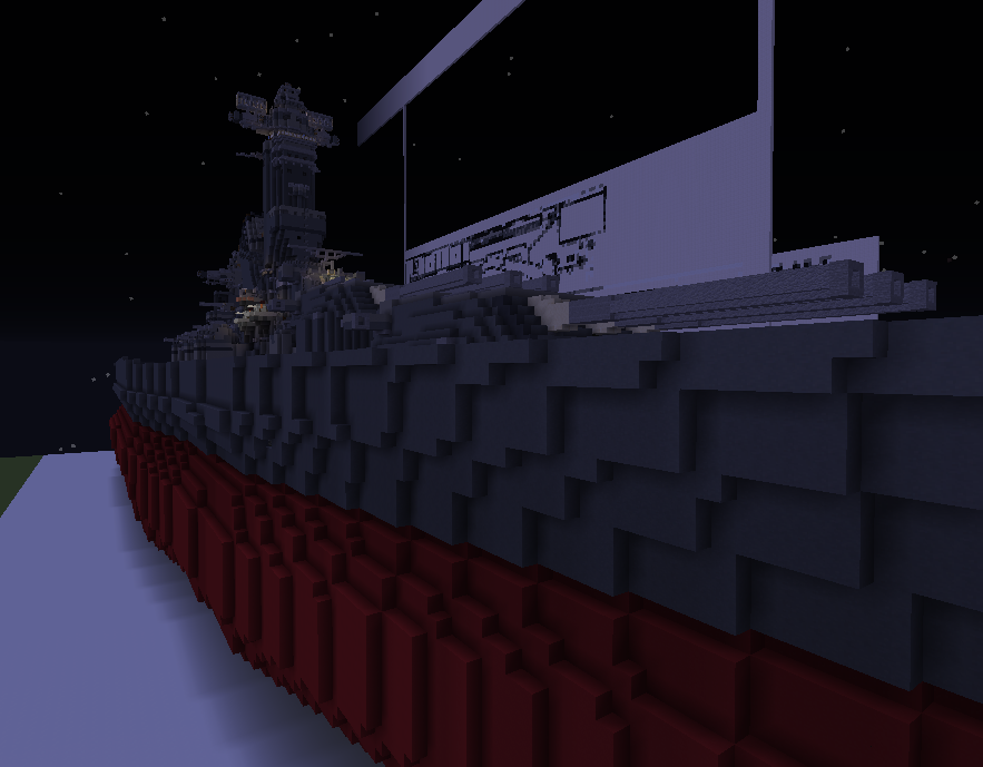 Yamato Battleship superdetailed in 2:1 scale Minecraft Map