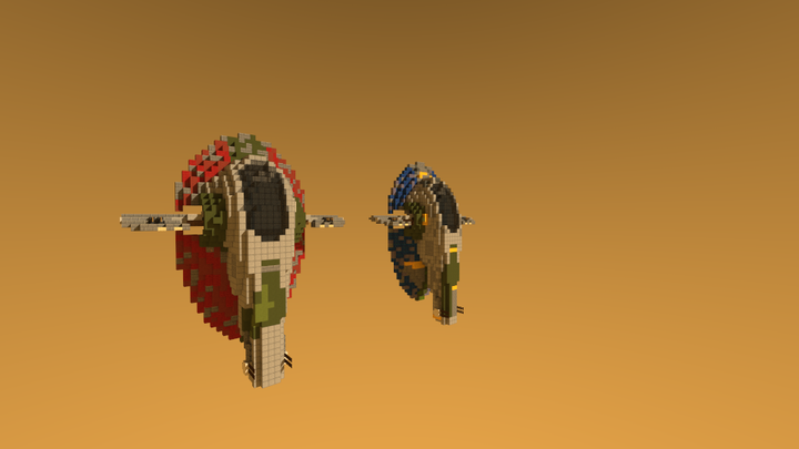 Modified prototype Firespray-31-class "Slave I" 2:1 Minecraft Map