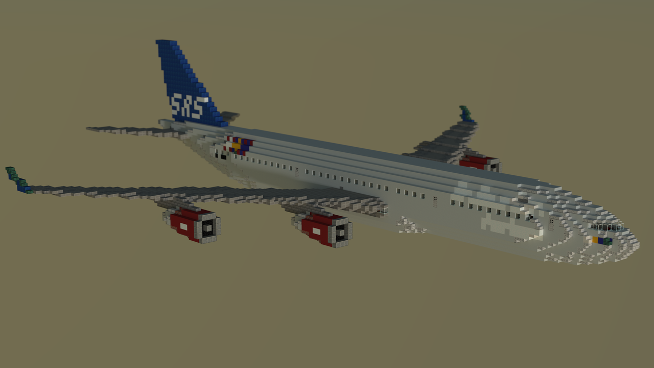 F'n'A Gaming Airbus A340-300 SAS(Scandinavian Airlines) Minecraft Map
