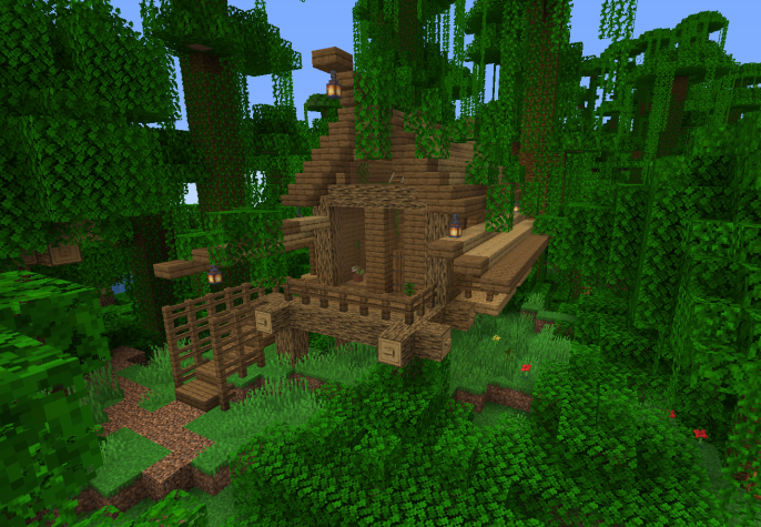 Cabin in the dense jungle.. Minecraft Map