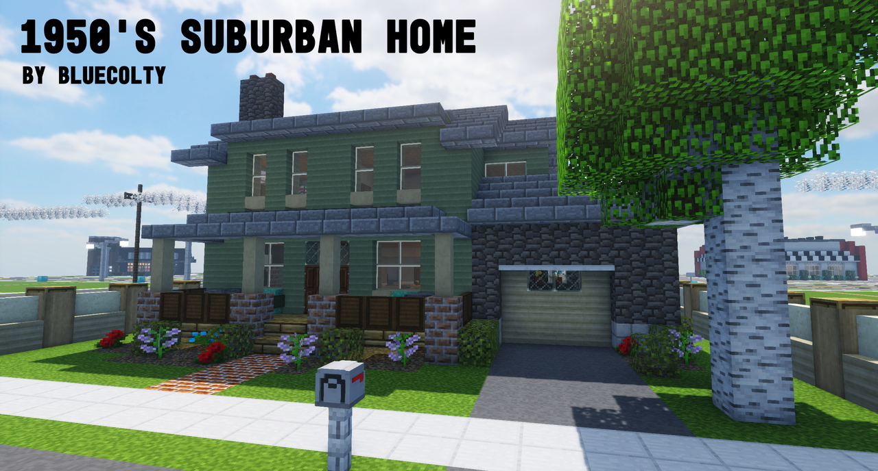 1950's Suburban 2 Story Home - Greenfield Project Minecraft Map