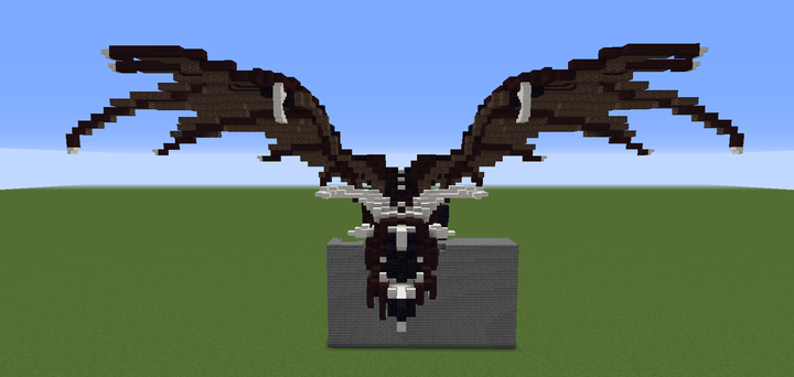 Netherbrick dragon perched on wall Minecraft Map