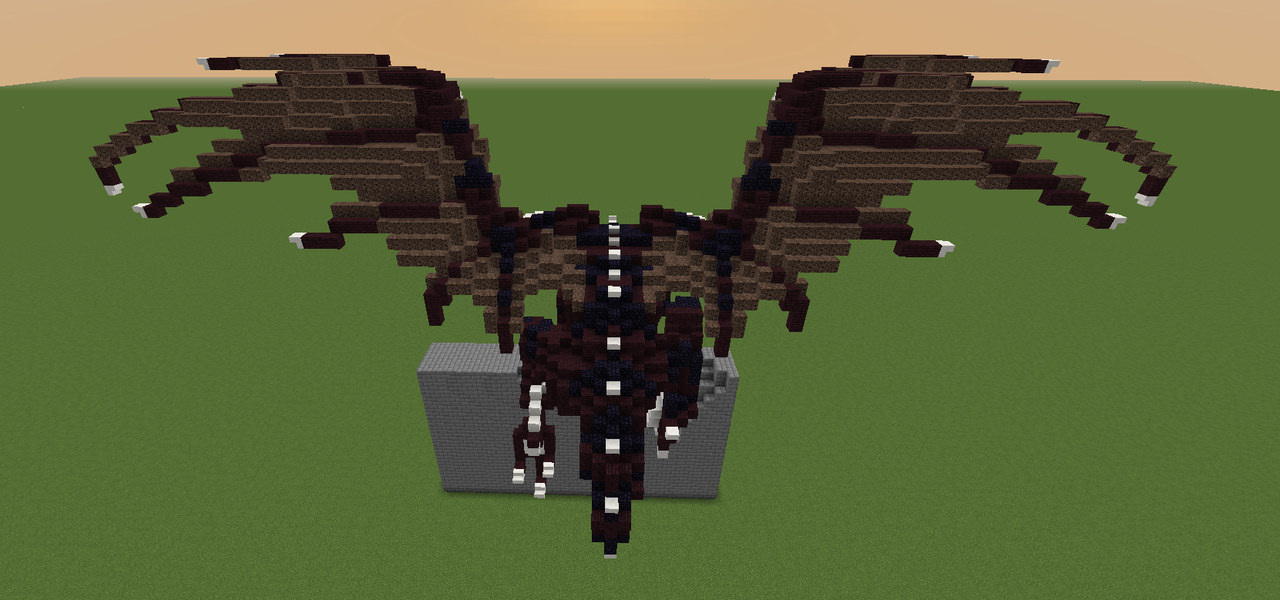 Netherbrick dragon perched on wall Minecraft Map
