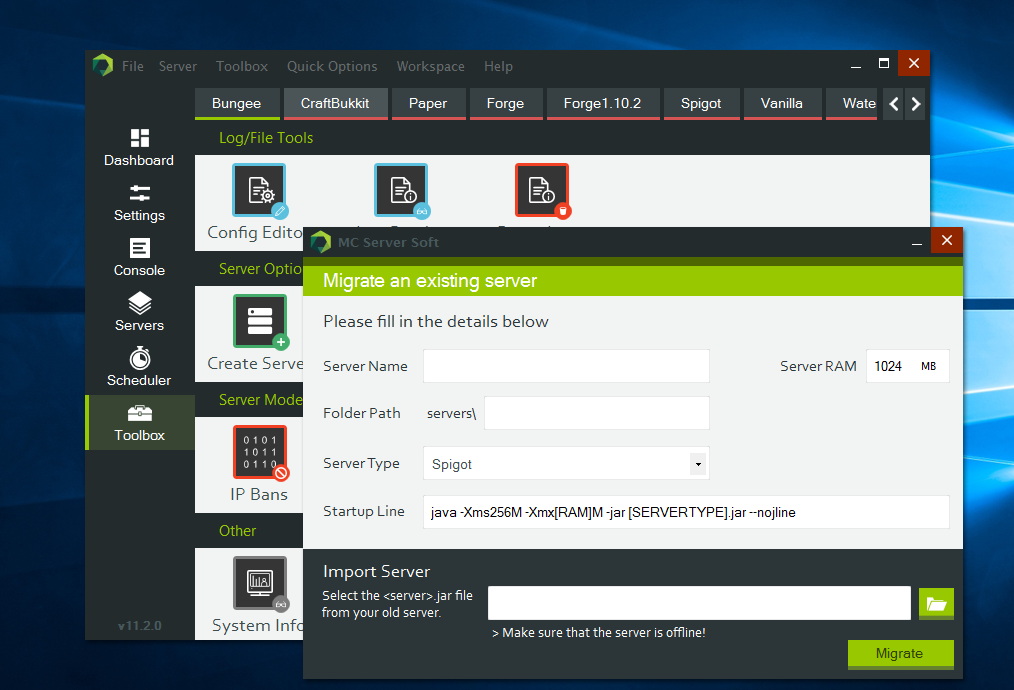 MC Server Soft // Server Manager for Windows Minecraft Mod