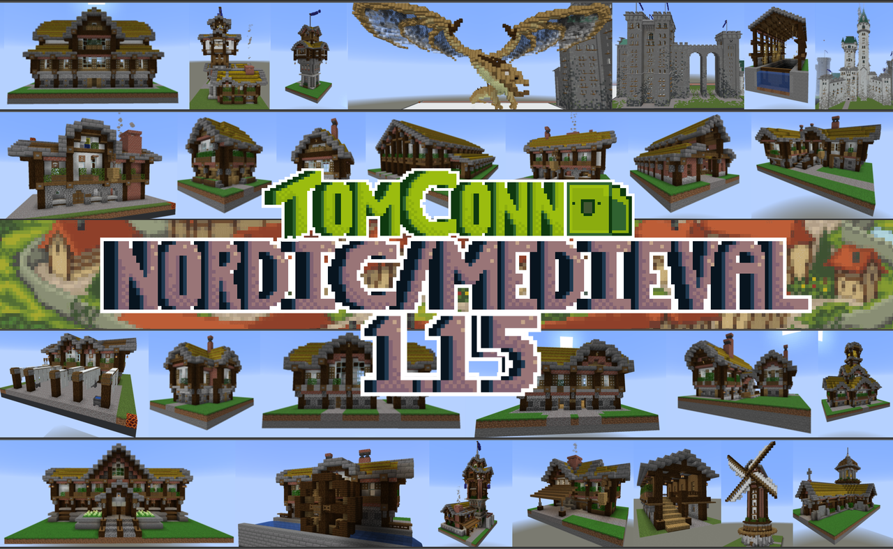 Medieval / Nordic House Bundle - 1.15+ - Free to use Minecraft Map